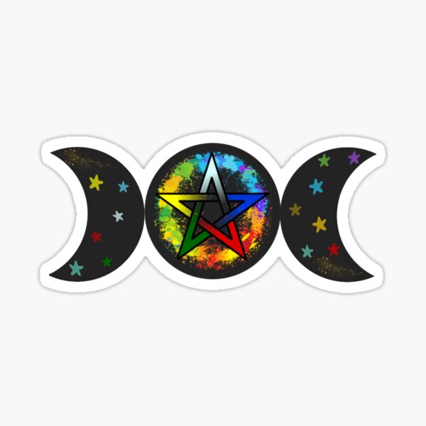 "Triple moon rainbow pentacle" Sticker for Sale by MysticalSister ...