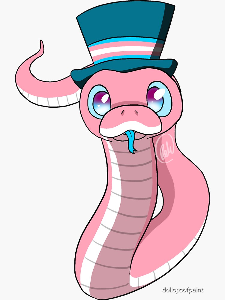 "Pride Flag Snake Trans" Sticker by dollopsofpaint | Redbubble