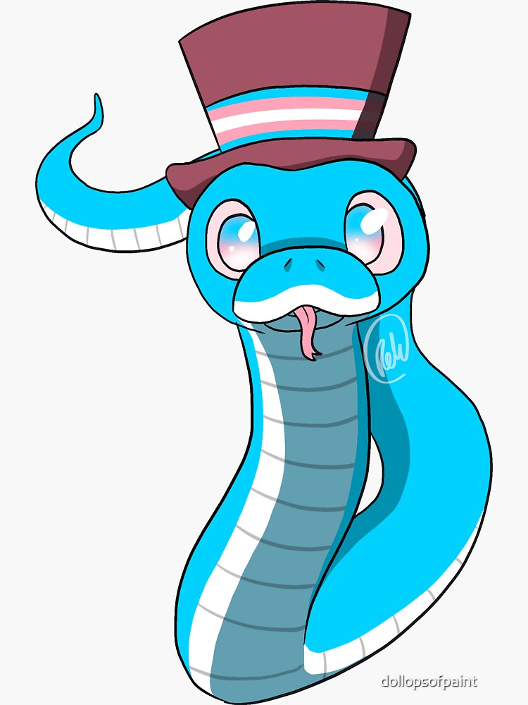 "Pride Flag Snake Trans Blue" Sticker by dollopsofpaint | Redbubble