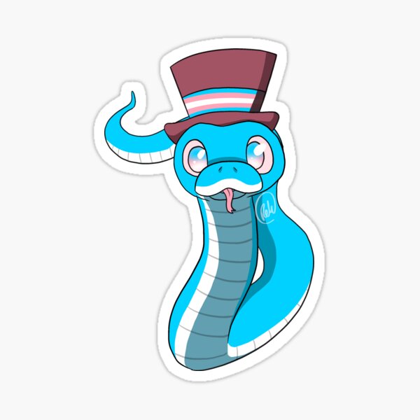 "Pride Flag Snake Trans Blue" Sticker by dollopsofpaint | Redbubble