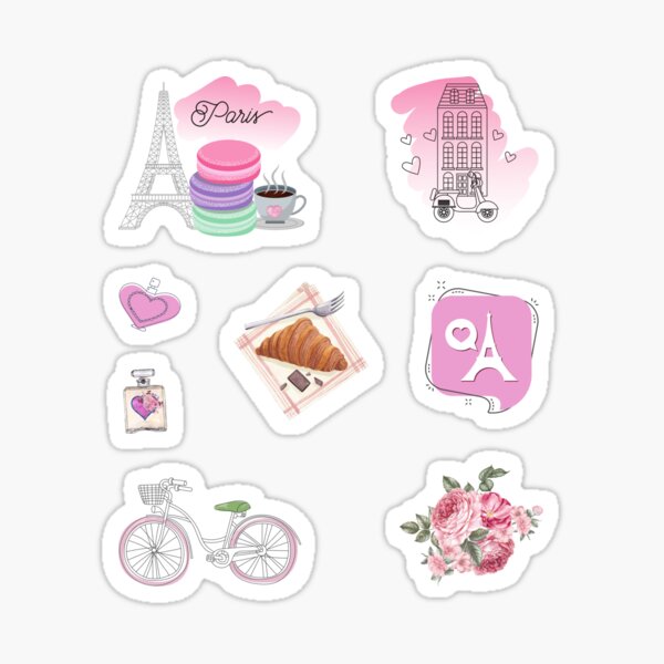 "Paris Stickers Pack, Paris Stickers Collection, Paris Lovers" Sticker ...