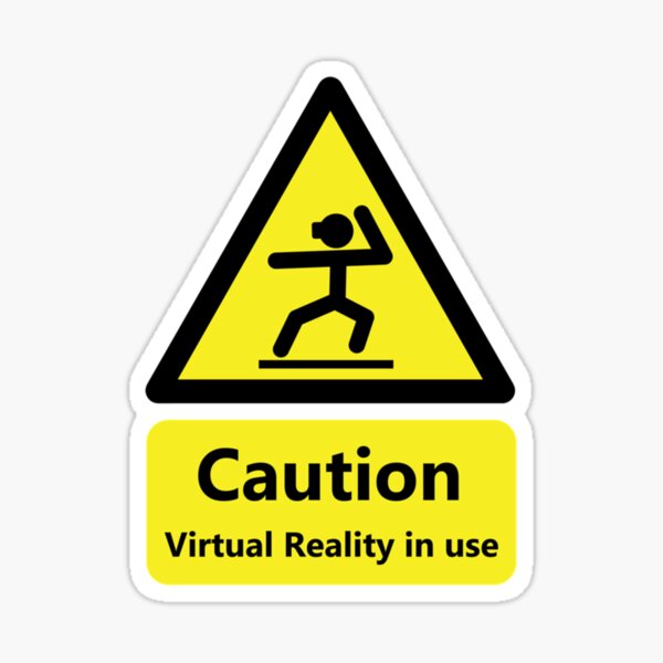 "Caution VR in use " Sticker for Sale by MongDecor | Redbubble