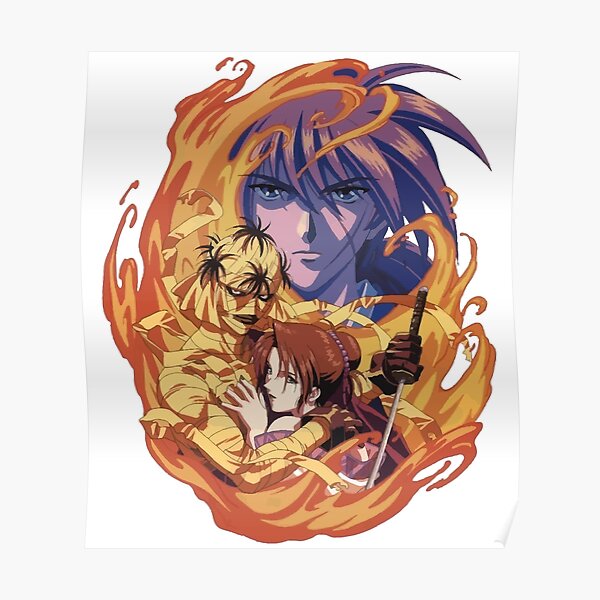 "Himura Kenshin Rurouni Kenshin Anime" Poster by Real1One | Redbubble