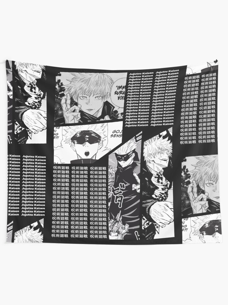"Satoru Gojo Jujutsu Kaisen Manga Panel Anime Design " Tapestry by ...