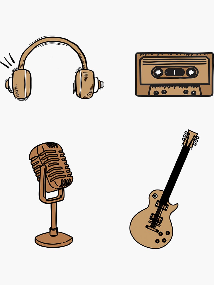 "music sticker pack" Sticker for Sale by Salimasbai01 | Redbubble