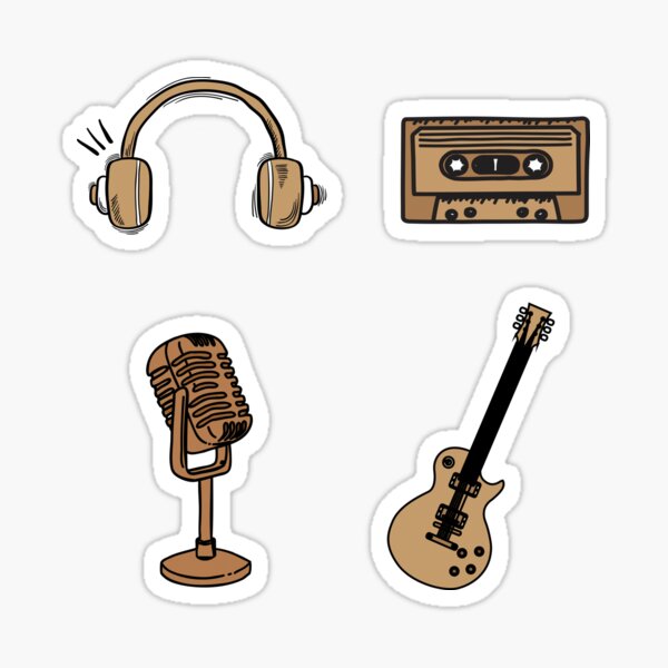 "music sticker pack" Sticker for Sale by Salimasbai01 | Redbubble