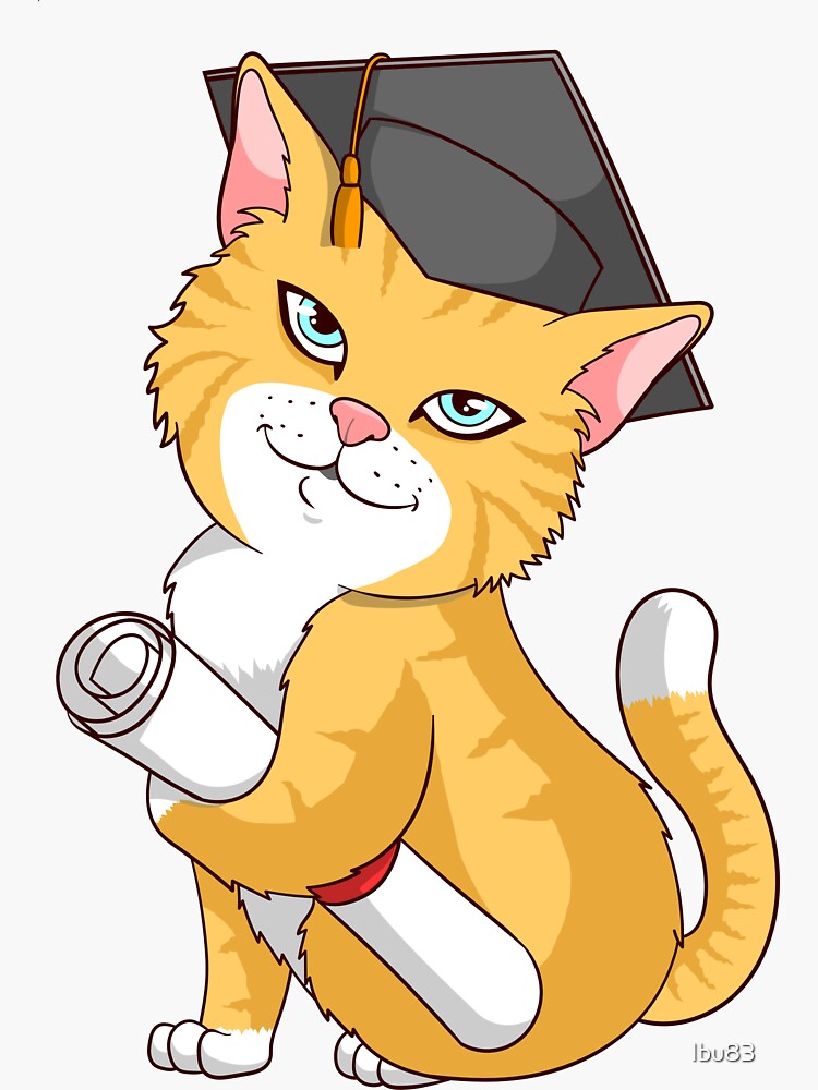 "Cat Bachelor Master Graduation 2022" Sticker for Sale by Ibu83 | Redbubble