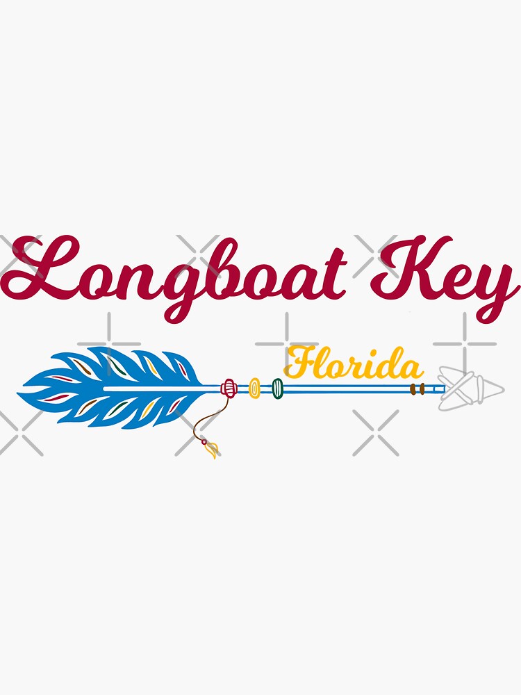 "Longboat Key Florida Featuring Arrow with Feather" Sticker for Sale by ...