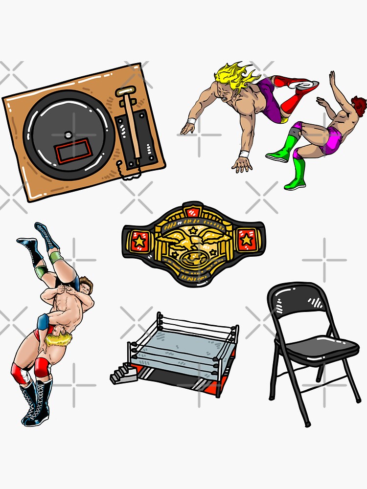 "pro wrestling sticker pack / Pro wrestling pattern" Sticker for Sale ...
