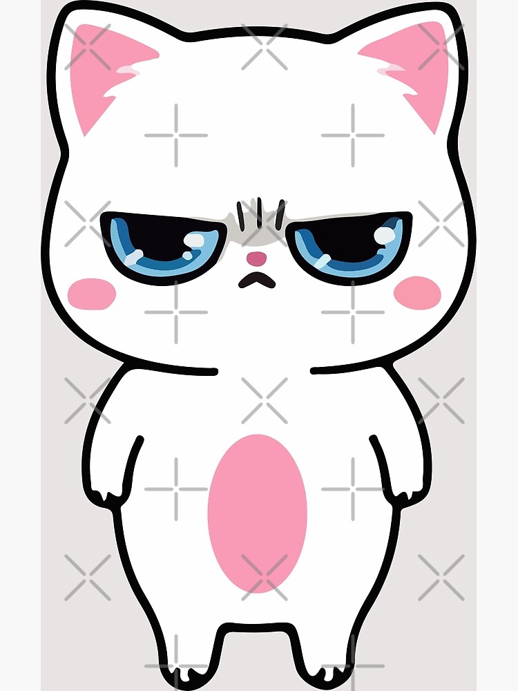 "angry cat staring,funny angry cat" Poster by OUSS-SQUARE | Redbubble