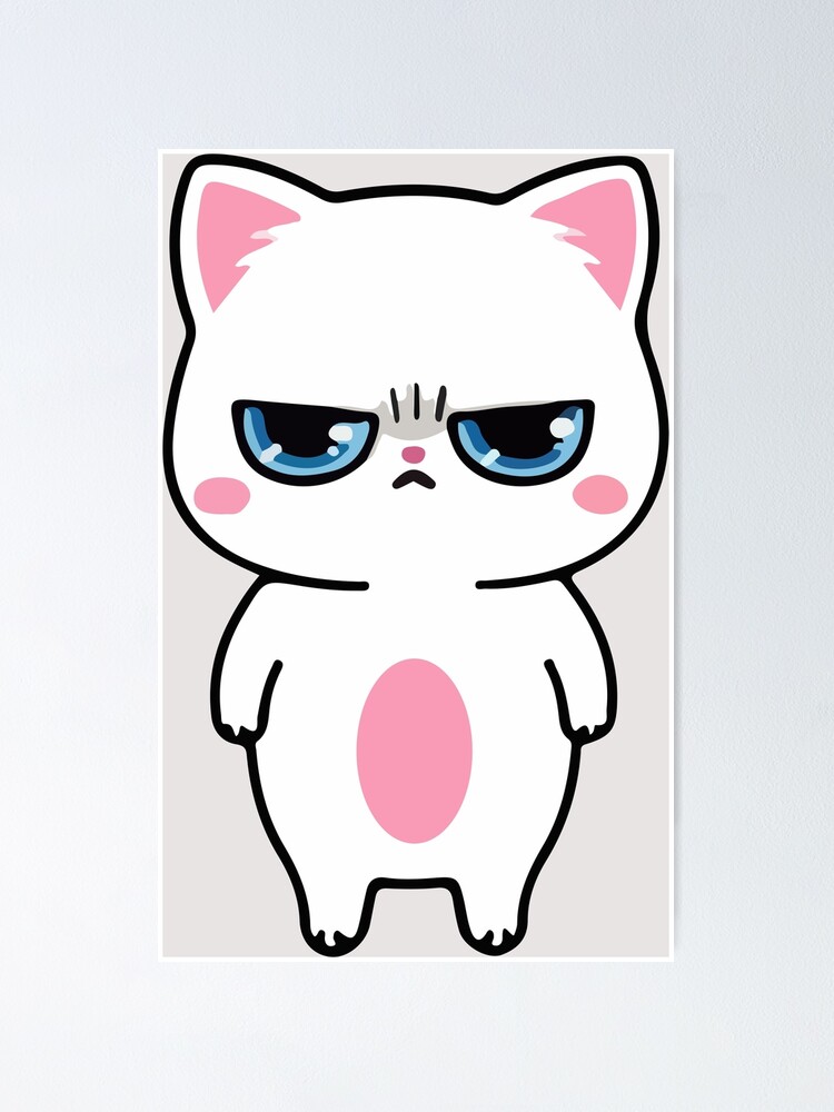 "angry cat staring,funny angry cat" Poster by OUSS-SQUARE | Redbubble