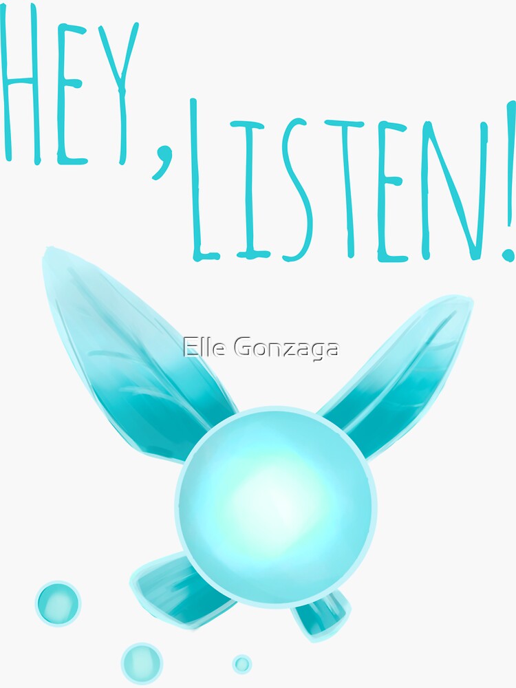 "Hey! Listen! " Sticker by ilustraelleg | Redbubble