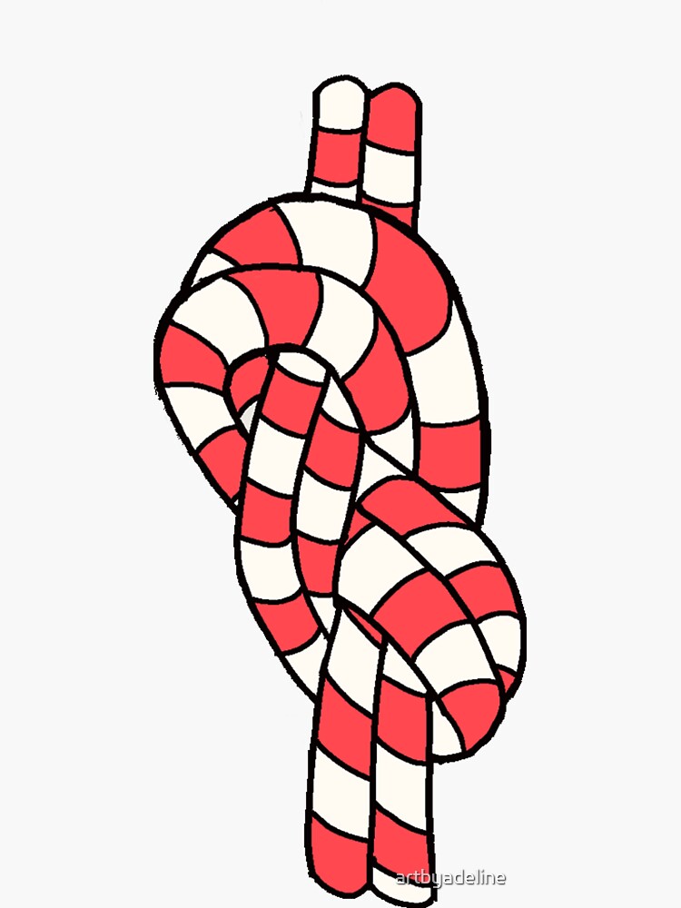 "Candy Cane Figure 8 Knot" Sticker for Sale by artbyadeline | Redbubble