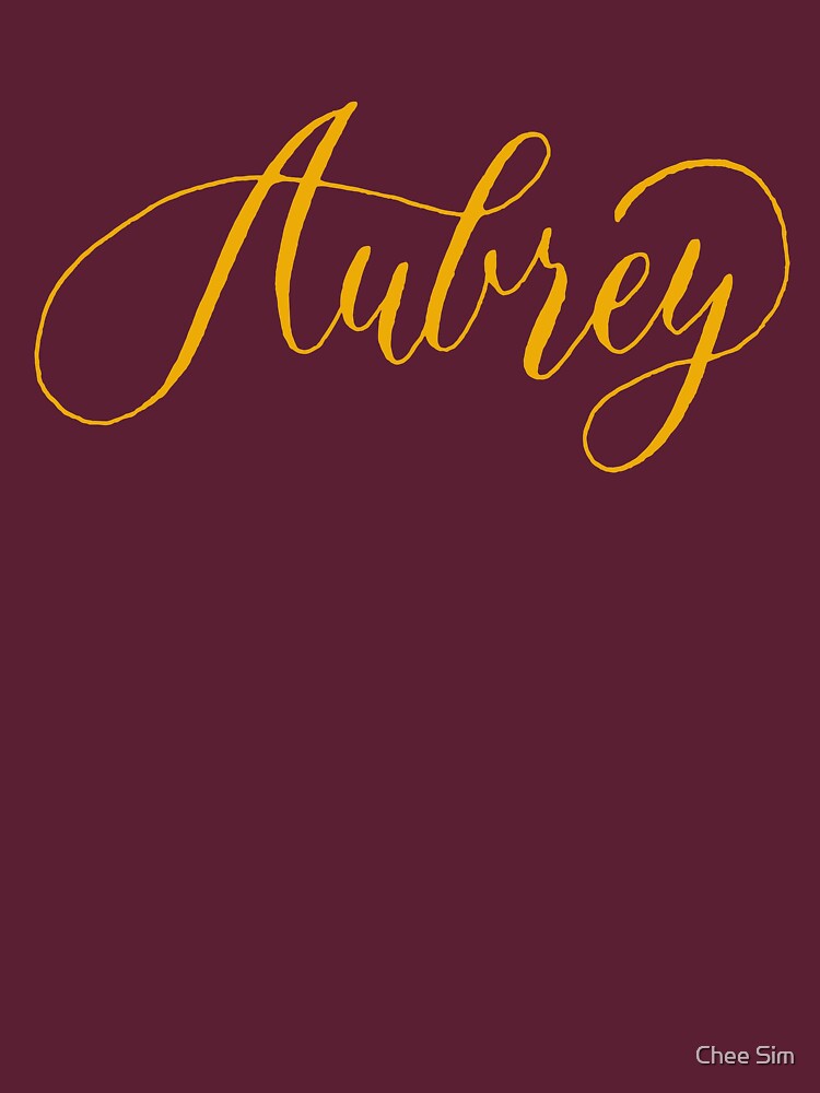 "Aubrey - Modern Calligraphy Name Design" T-shirt for Sale by cheesim ...