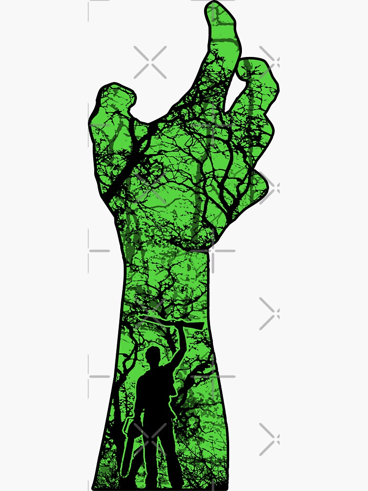 "EVIL DEAD - HAND'S UP" Sticker for Sale by Charlie-Cat | Redbubble