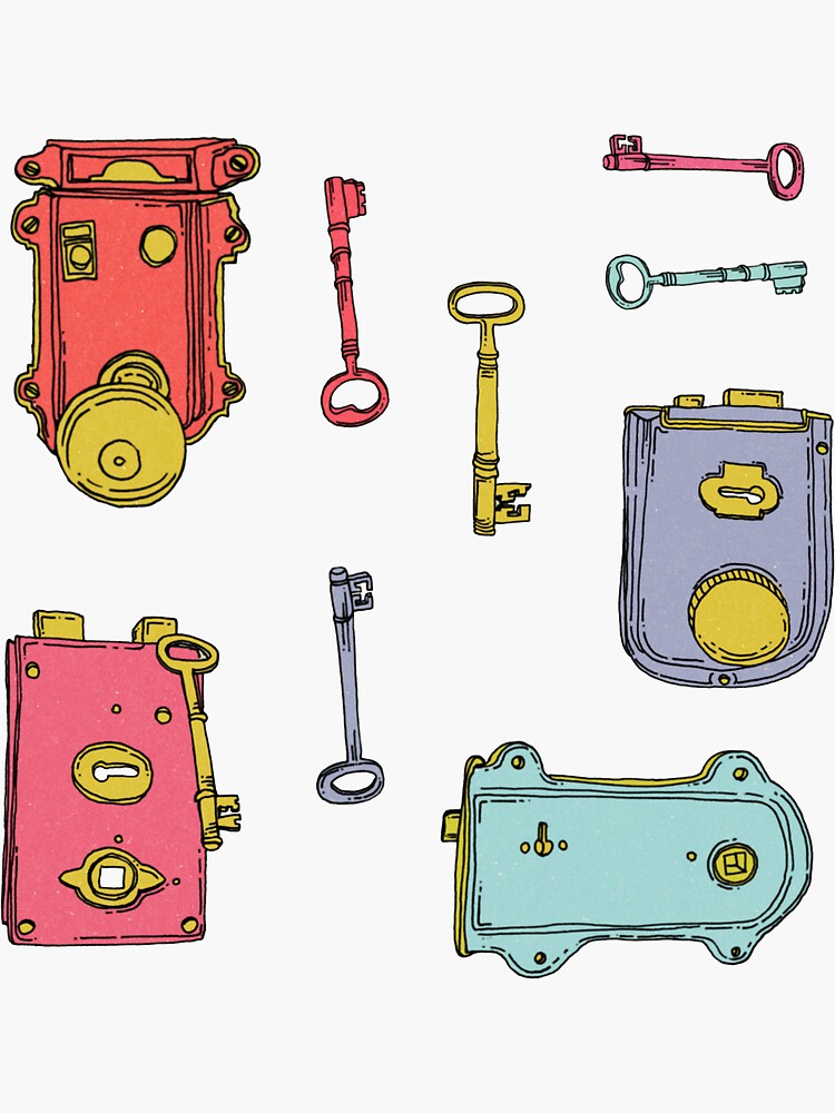 "Vintage Victorian Locks and Keys" Sticker for Sale by TinCanGarden ...
