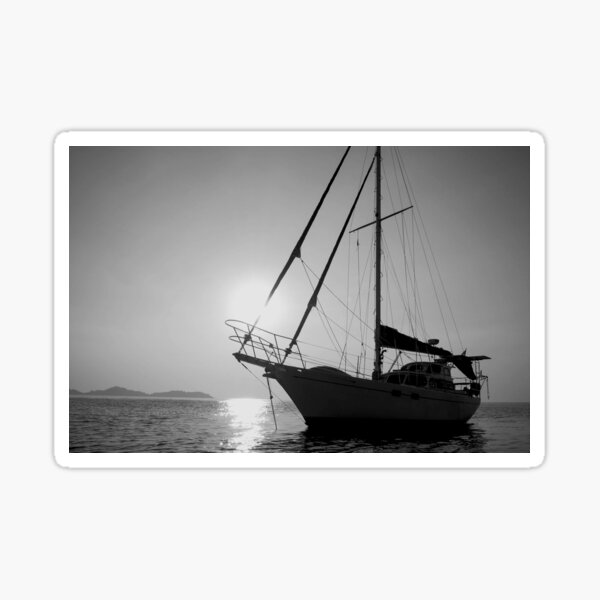 "sailboat black and white" Sticker for Sale by KarmaRoots | Redbubble