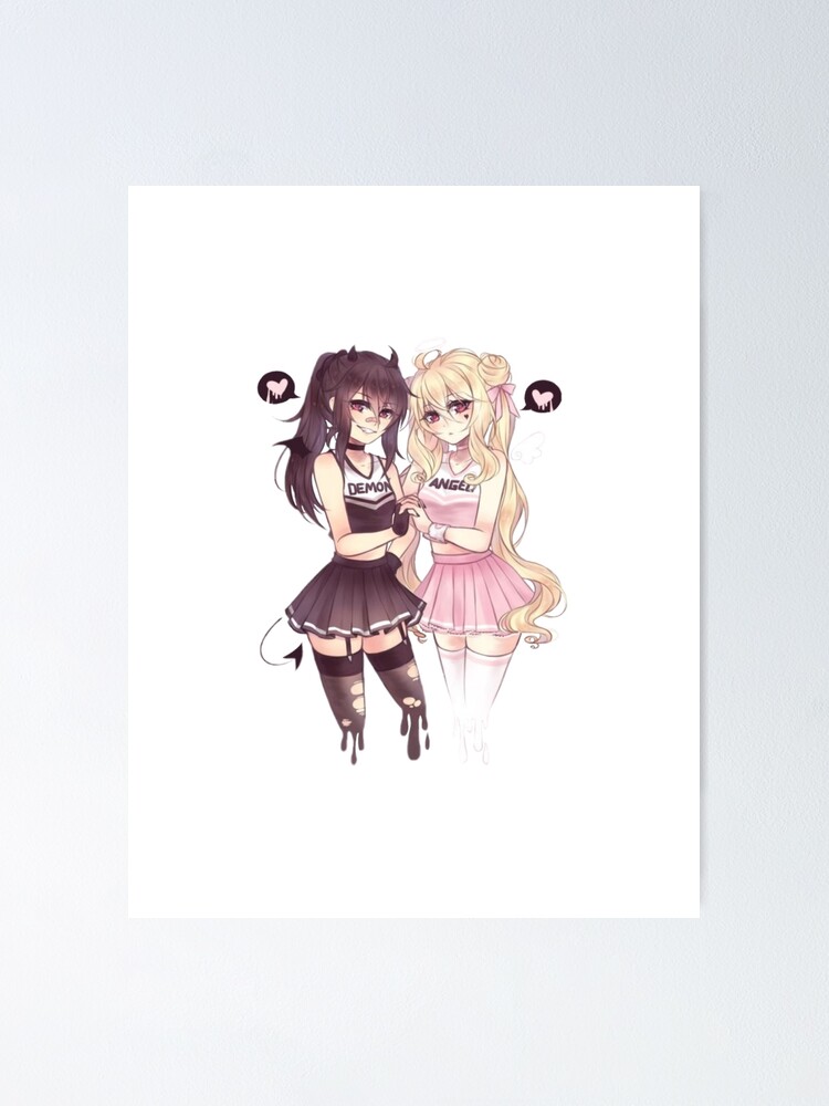 "Anime angel and devil" Poster for Sale by RoSsiiDesigns | Redbubble