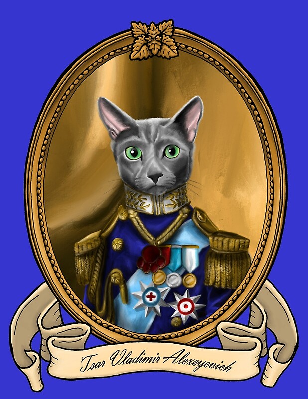 "Renaissance Cat - Tsar Vladimir Alexeyevich (A Russian Blue)" by ...