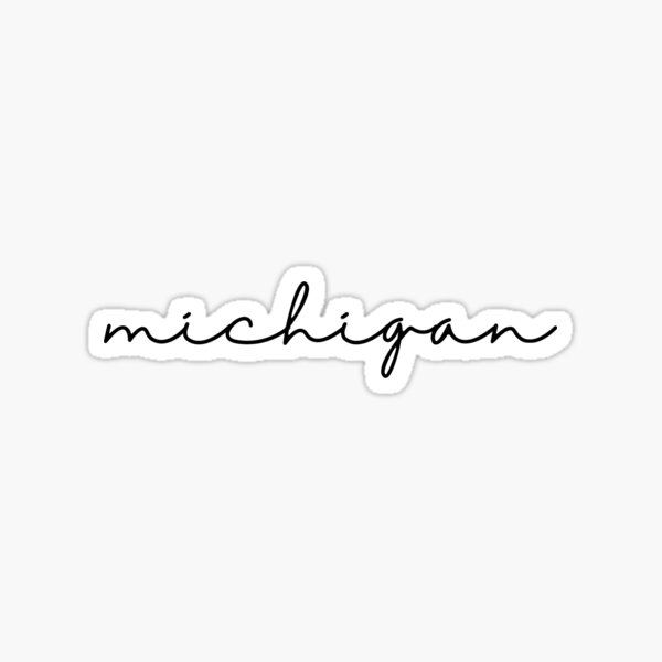 "michigan black cursive script" Sticker for Sale by opptop | Redbubble