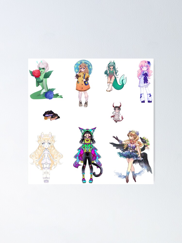 "Anime girl pack" Poster by Nyamelon | Redbubble