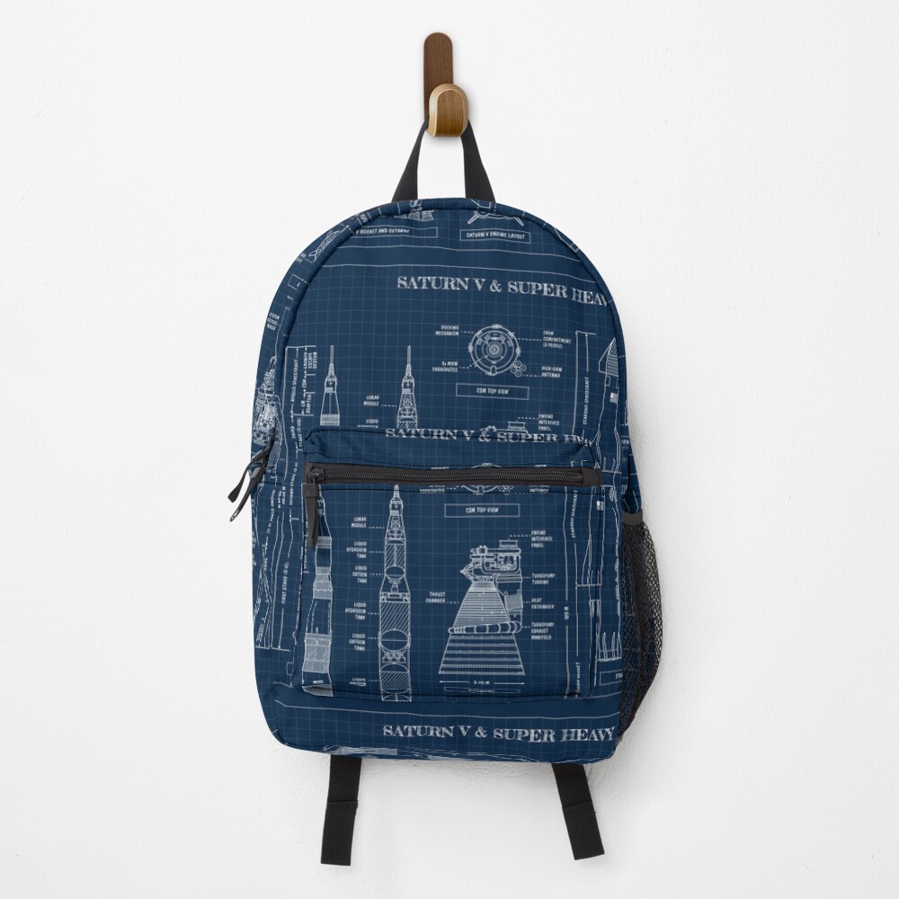 Saturn V and Super Heavy/Starship (Navy Blueprint) | Backpack sold by ...
