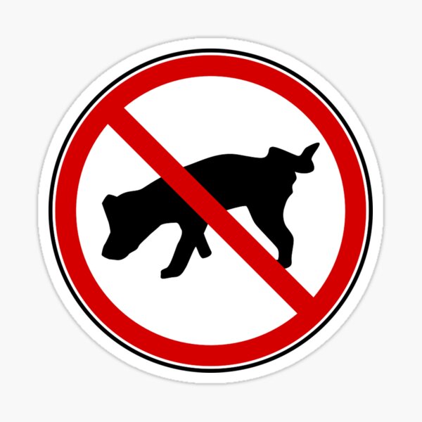 "No Dog Poop or Pee" Sticker for Sale by allstars007 | Redbubble