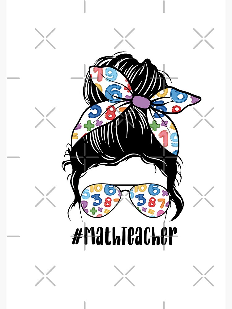 "Math Teacher Messy Bun" Spiral Notebook for Sale by ItsaMomThingLLC ...