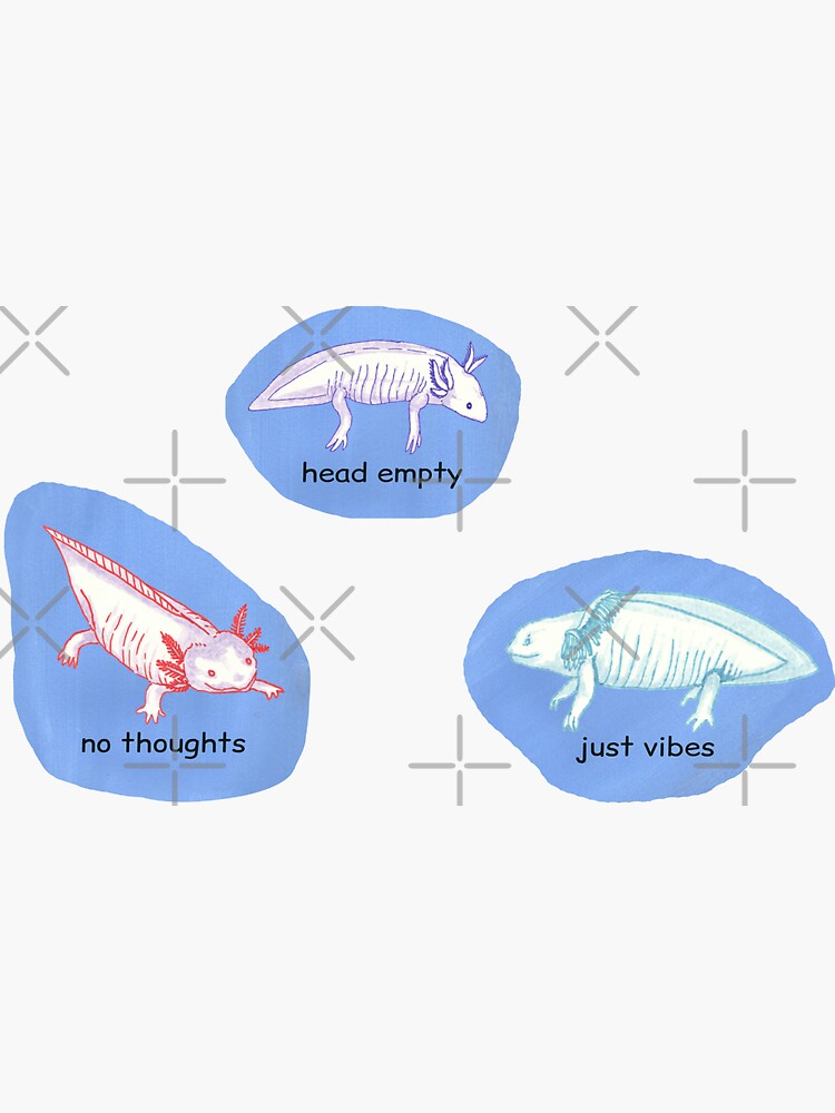 "head empty, no thoughts, just vibes" Sticker for Sale by JuniperMew ...