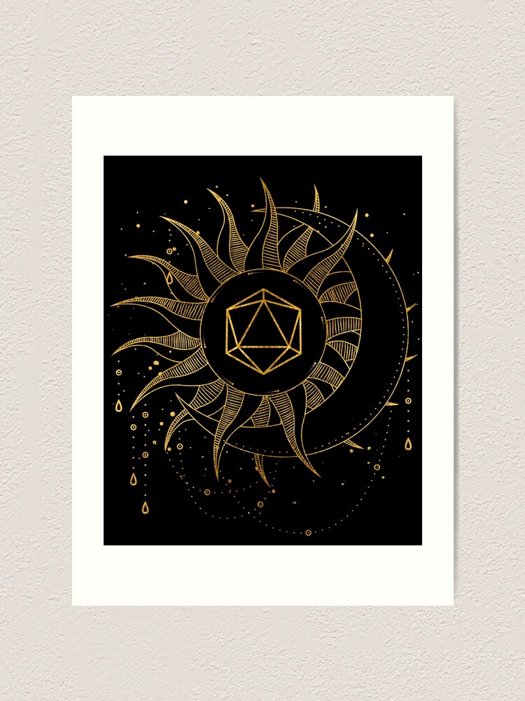 "DND DICE SUN & MOON: Minimalist Celestial D20 for dnd girl." Art Print ...