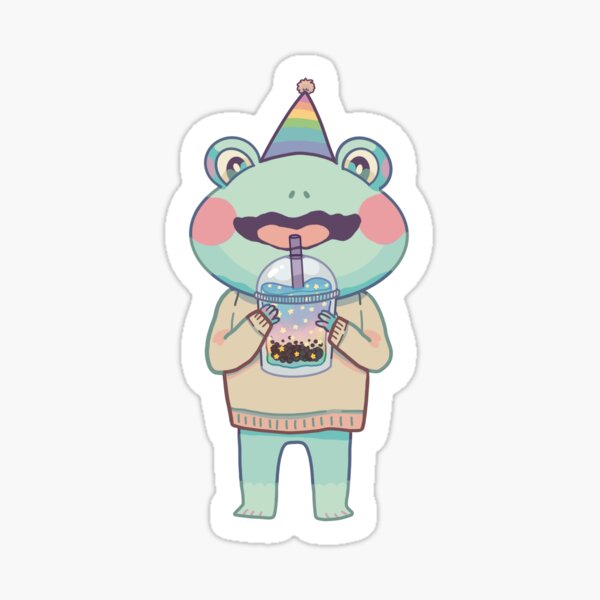 "Kawaii Rainbow Boba Frog " Sticker for Sale by Dimples808 | Redbubble