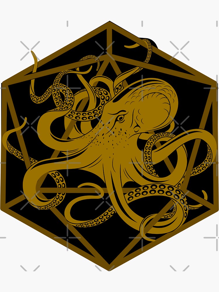"OCTOPUS D20 dnd dice with tentacles and Cthulhu vibes" Sticker for ...