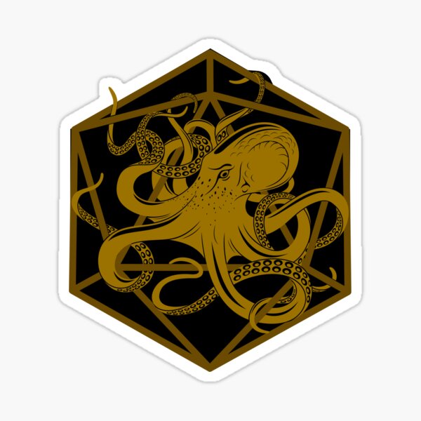 "OCTOPUS D20 dnd dice with tentacles and Cthulhu vibes" Sticker for ...