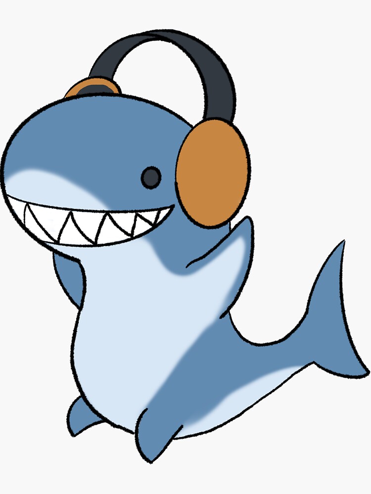 "Music Shark" Sticker for Sale by sewohayami | Redbubble