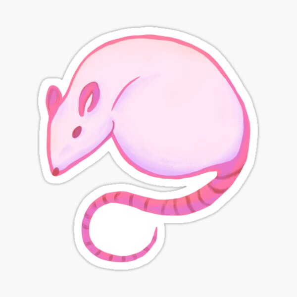 "Sleepy Pink Rat" Sticker for Sale by GlassChameleon | Redbubble
