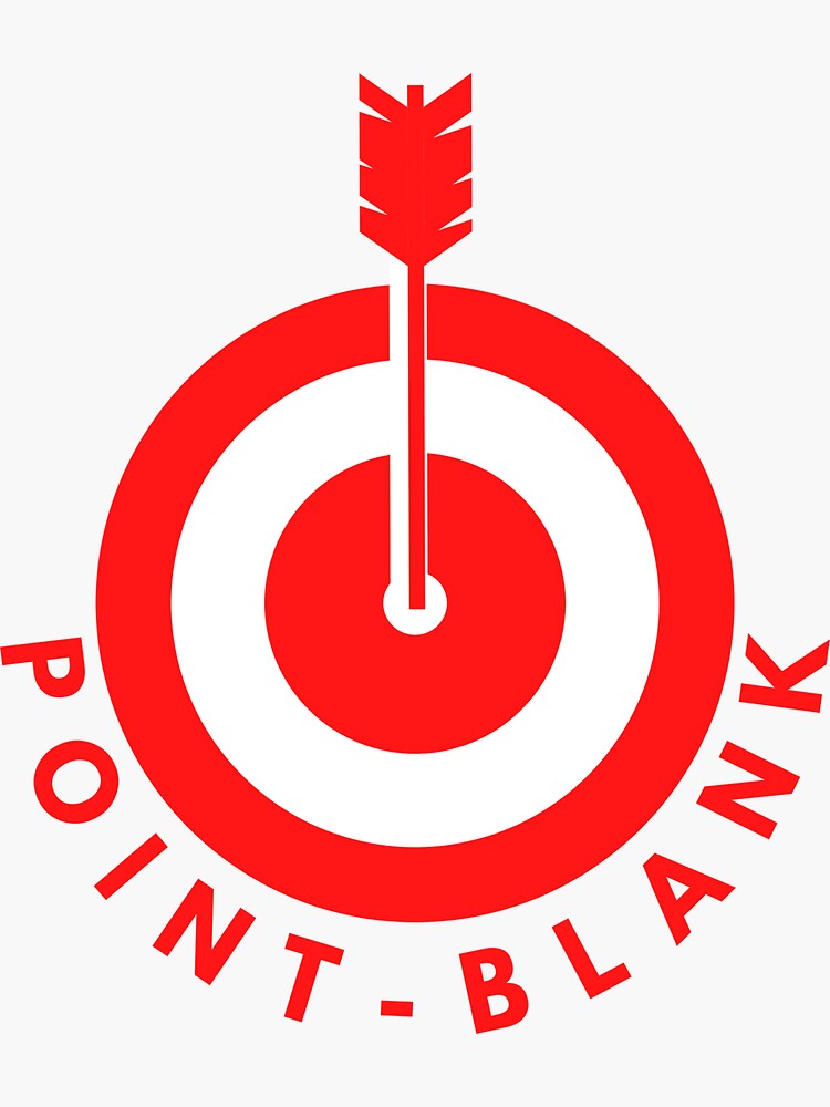 "Point-blank hitting the target achieving the goals" Sticker for Sale ...
