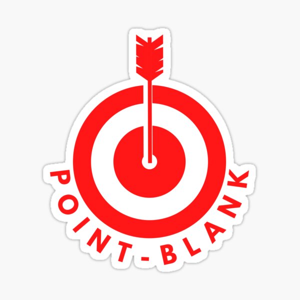 "Point-blank hitting the target achieving the goals" Sticker for Sale ...