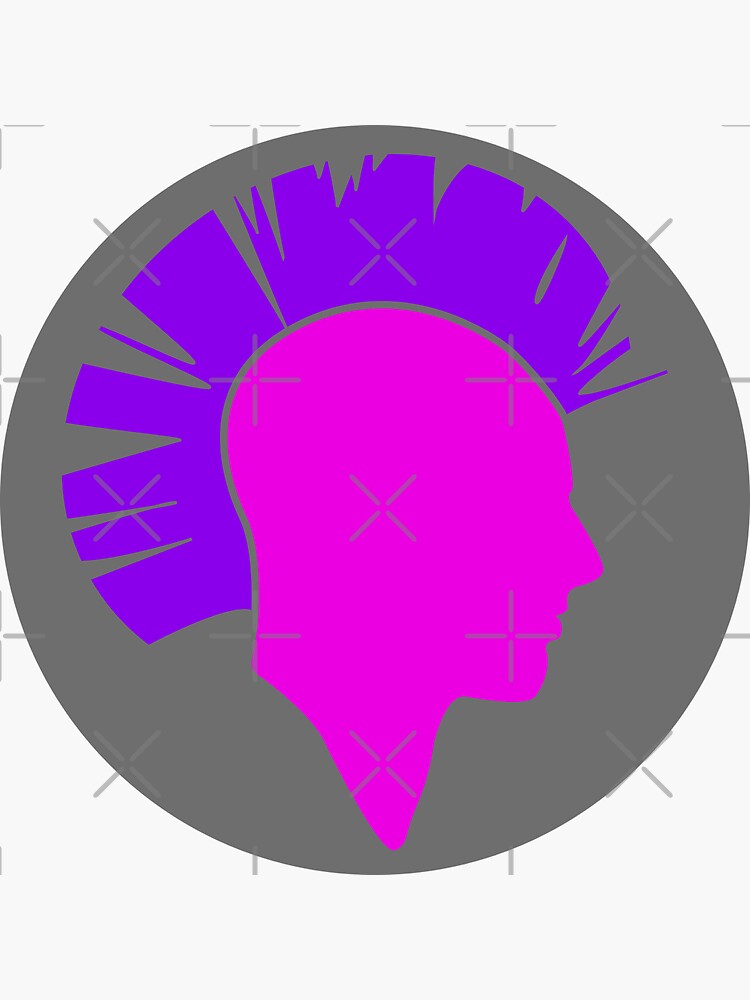 "My classic punk mohawk drawing " Sticker for Sale by Blondiabshop ...