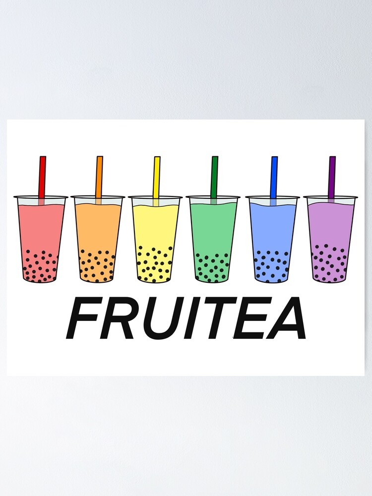 "Fruitea Bubble Tea Pride Flag" Poster by thetiredmermaid | Redbubble