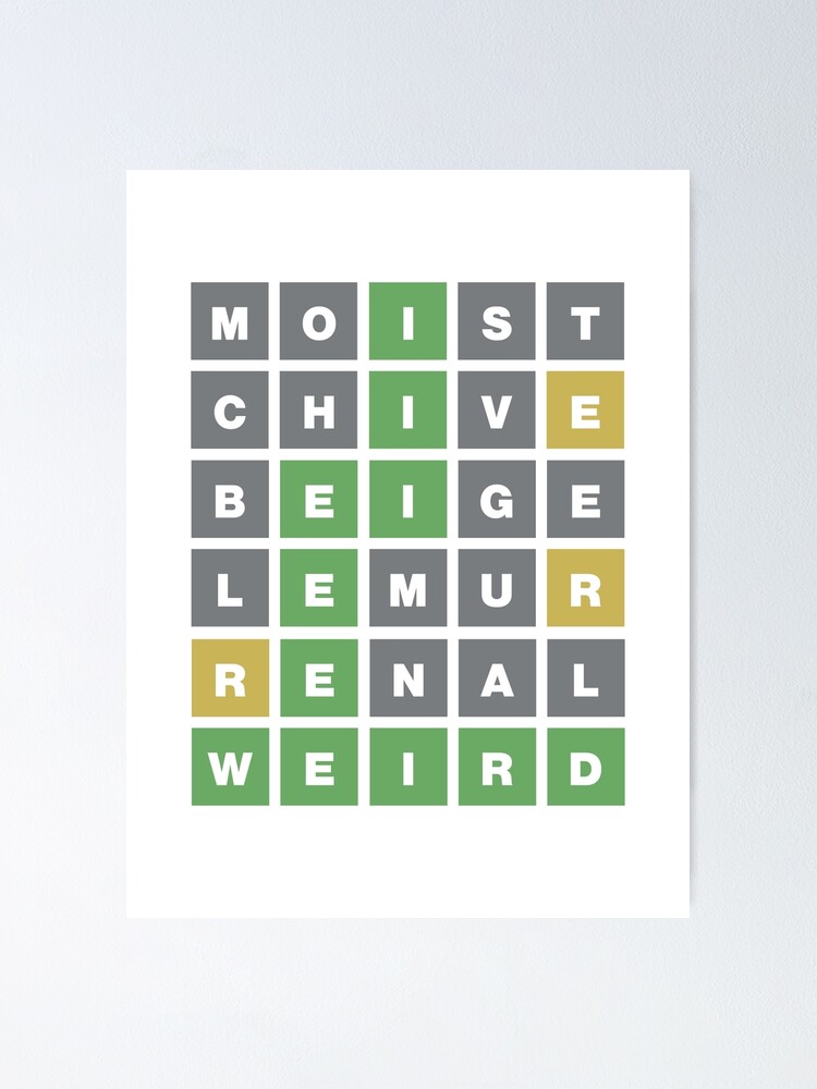 "Weird Wordle Word Guessing Boxes" Poster by undormanted | Redbubble