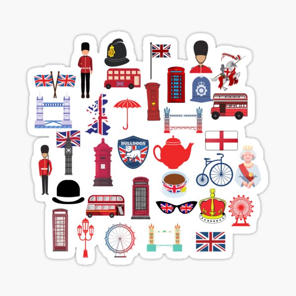 "London England Tiny Things All Things British" Sticker for Sale by ...