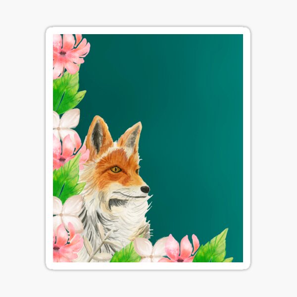 "Floral Watercolor Fox" Sticker for Sale by andieartco | Redbubble