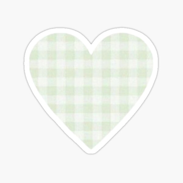 "Pastel Green Plaid Heart" Sticker for Sale by saturnirl | Redbubble