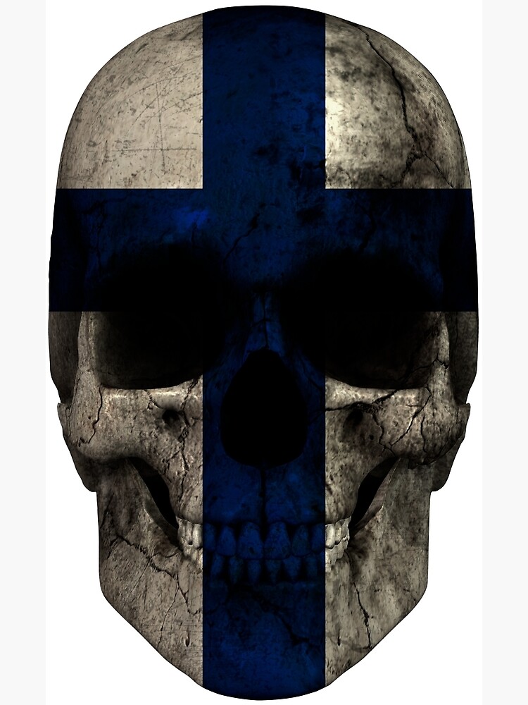 "Finland Flag Skull Skeleton Finnish Roots - Finnish Pride" Poster for ...