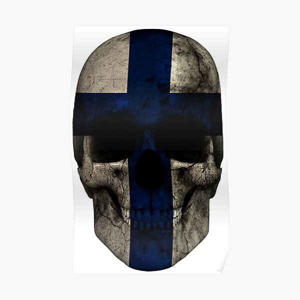"Finland Flag Skull Skeleton Finnish Roots - Finnish Pride" Poster for ...
