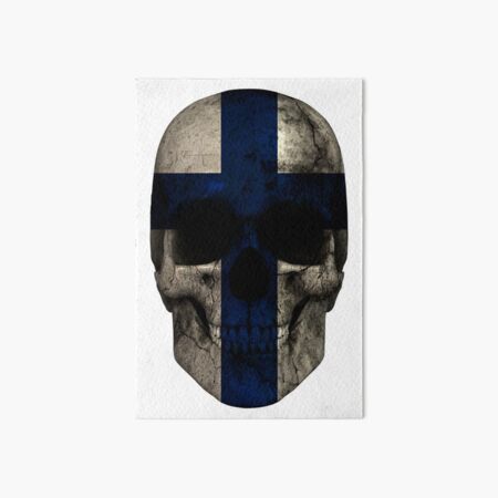 "Finland Flag Skull Skeleton Finnish Roots - Finnish Pride" Art Board ...
