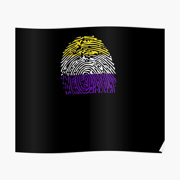 Póster «Huella digital queer no binaria LGBT» de LGBTQueer | Redbubble
