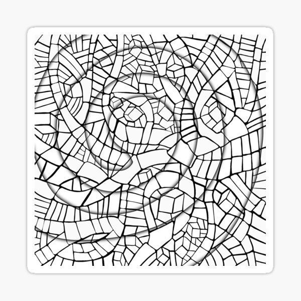 "Black and White Puzzling Swirl" Sticker by cherdoodles | Redbubble