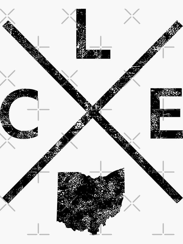 "Vintage Cleveland Retro CLE Cross" Sticker for Sale by pixeljamz ...