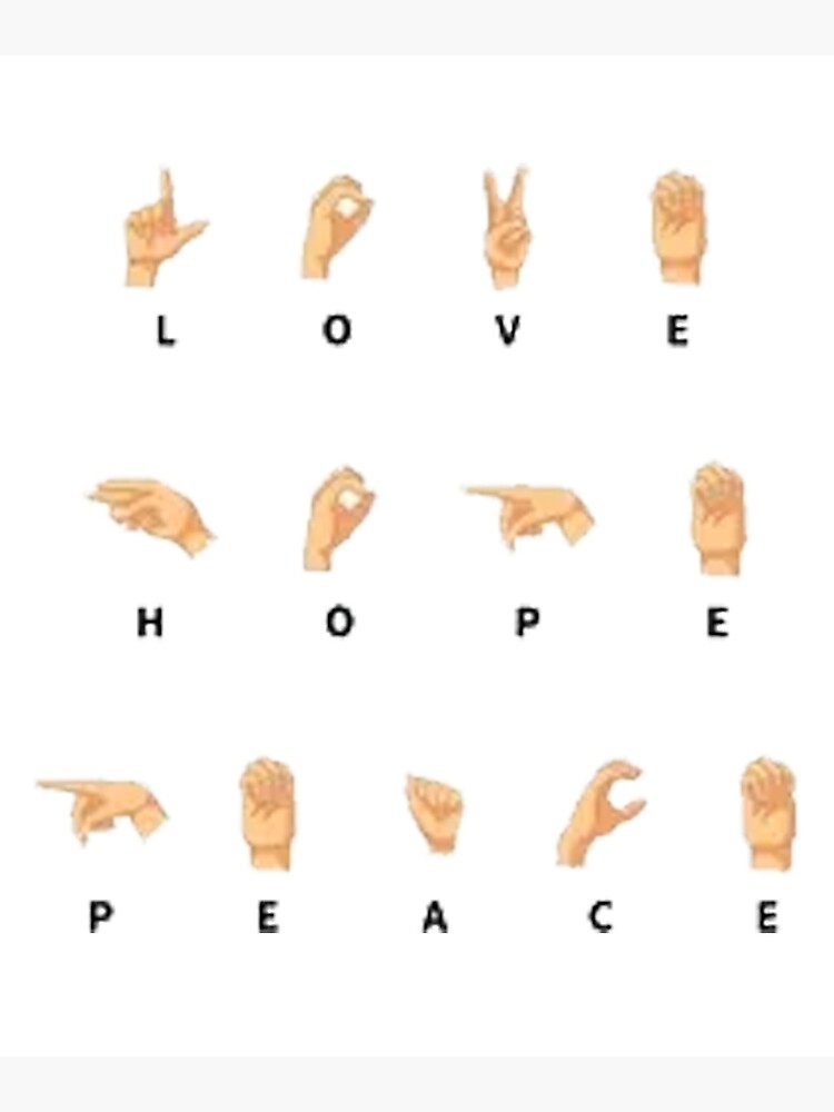 "hand sign language alphabet" Poster for Sale by rachidhaz | Redbubble